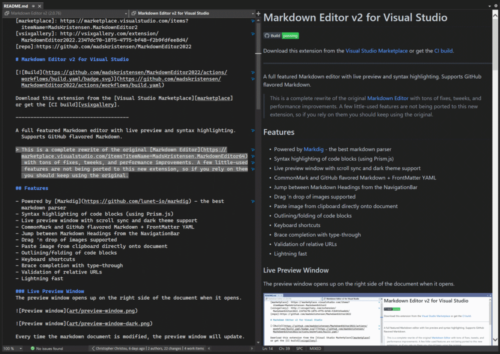 Markdown Editor v2 - Visual Studio Marketplace